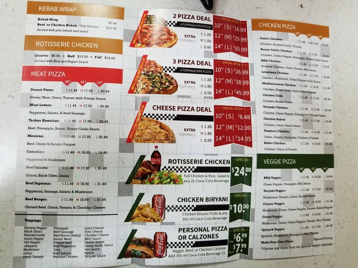 Menu at Checkers Pizza & Kabab (Whyte Ave. Branch) pizzeria, Edmonton
