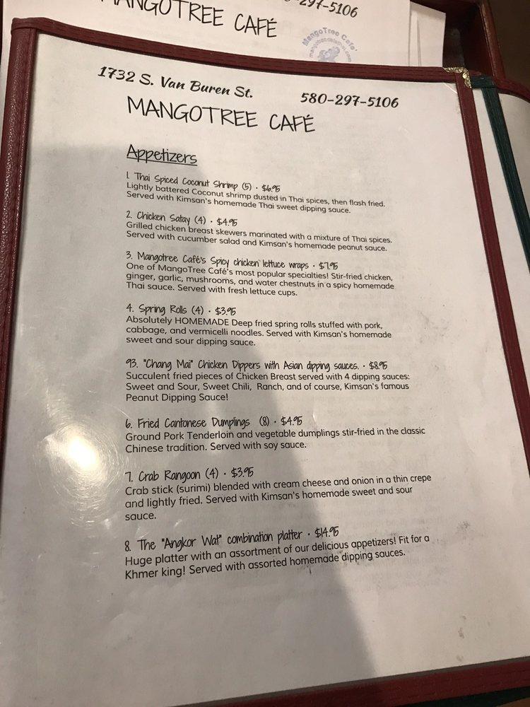 Menu at Mango Tree Cafe, Enid