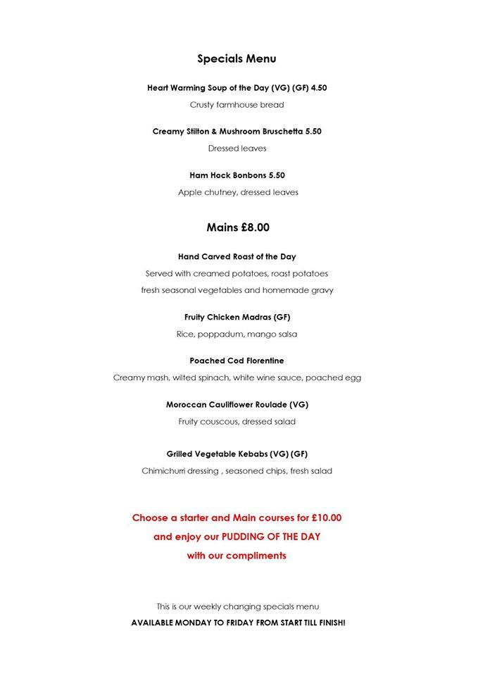 Menu at The Fish at Wixford pub & bar, Alcester