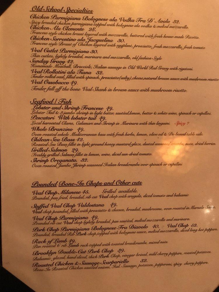 Menu at Cafe 2825, Atlantic City