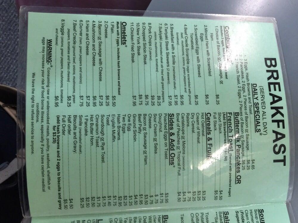 Menu at Little Pat's Place restaurant, Burien
