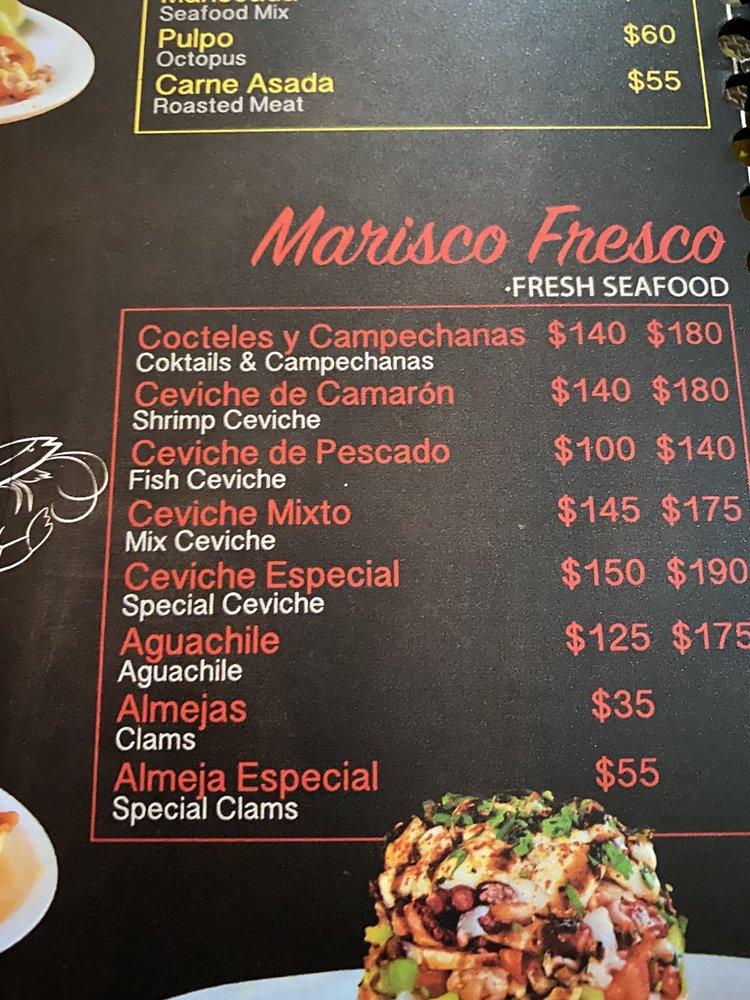 Menu at Los Claros restaurant, Cabo San Lucas, Ignacio Zaragoza