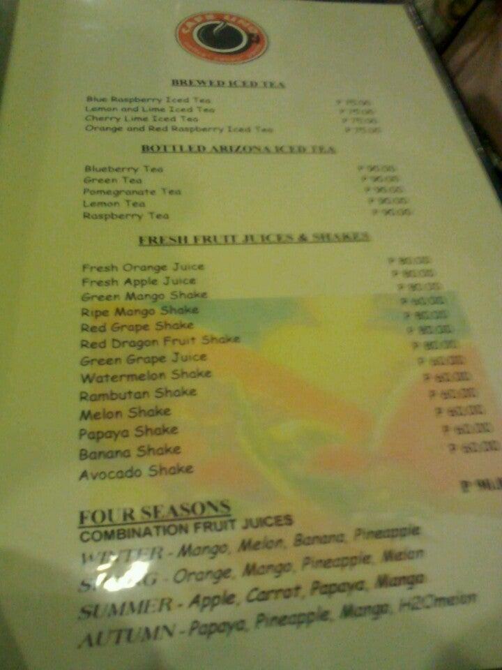 Menu at Uno Grille BBQ, Vigan City