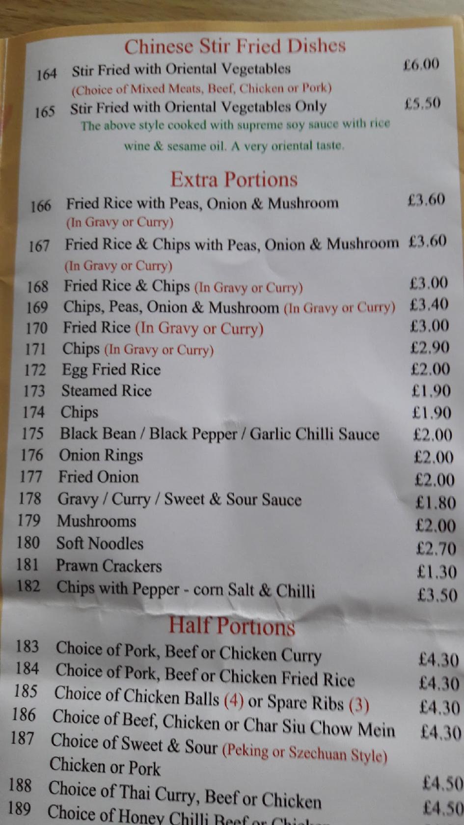 Menu at Emporium Asian Cuisine restaurant, Millisle