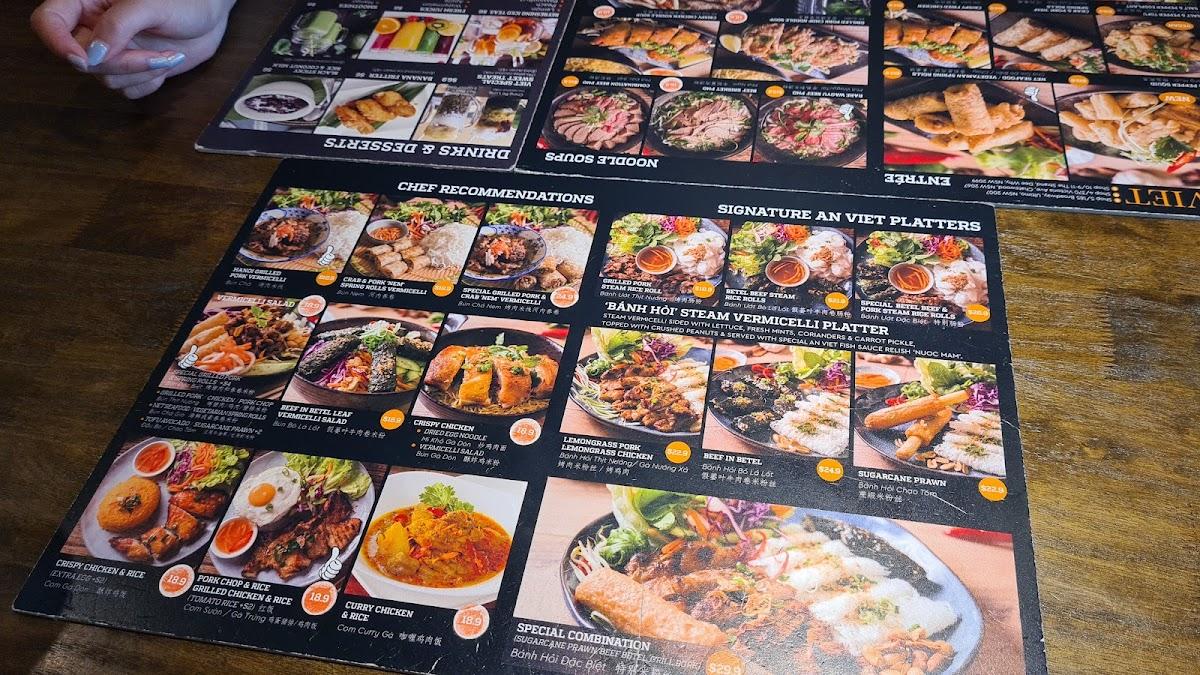 Menu at AN VIET CHATSWOOD restaurant, Chatswood