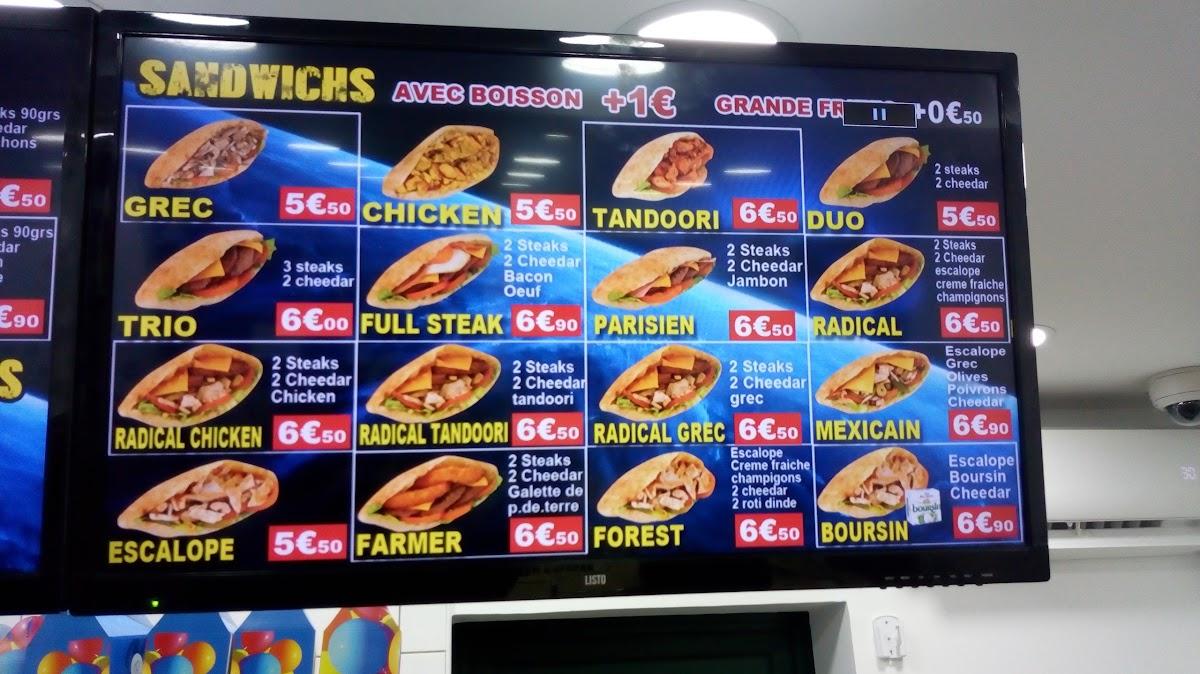 Menu au BB Food restaurant, Montmagny
