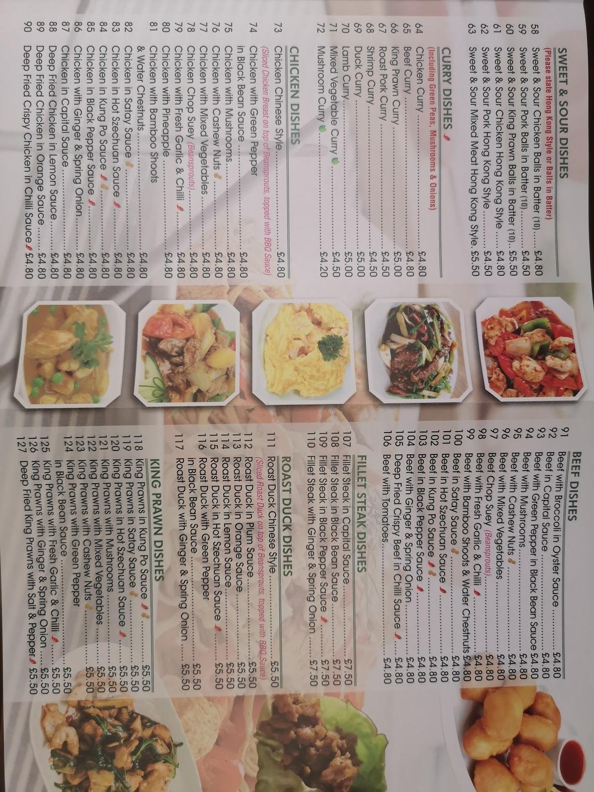 Menu at Golden bridge restaurant, Bourne