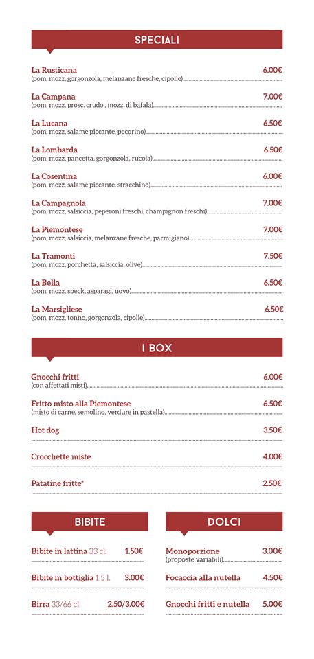 Menu at RUSTICO Bra - Coltiviamo Pizza pizzeria, Bra