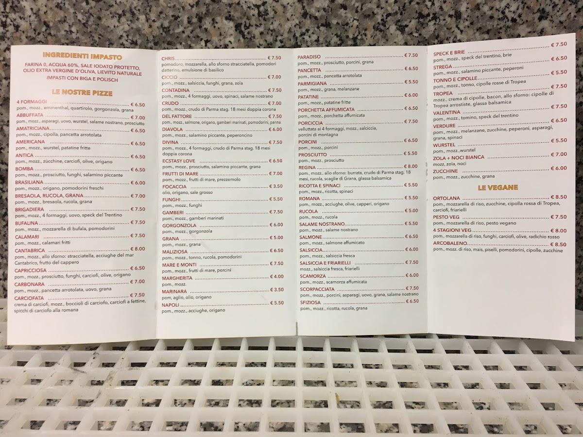 Menu da Ciccio Pizza ristorante, Palazzolo sull'Oglio