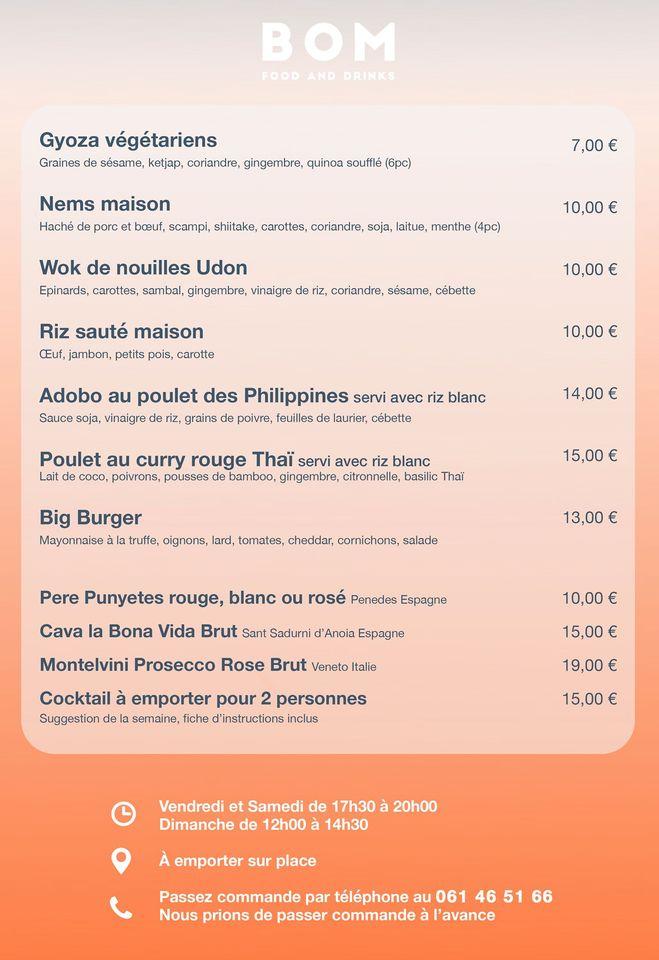 Menu at BOM Food & Drinks, Bouillon