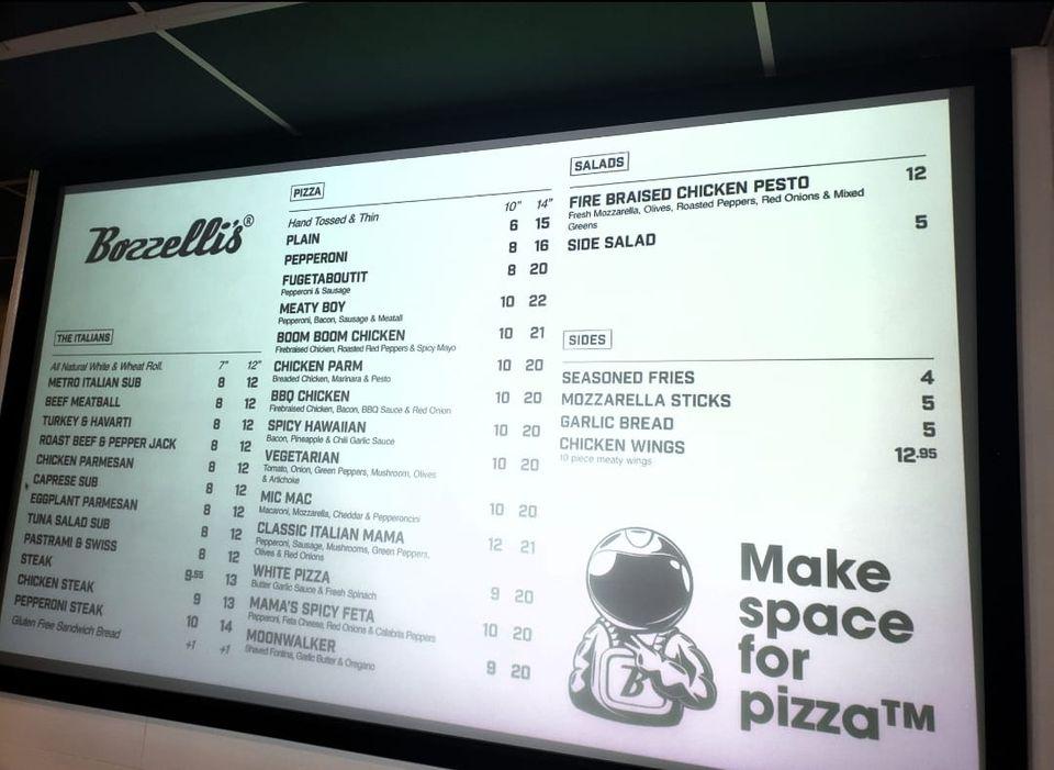 Menu at Bozzelli's Italian Deli-Newington pizzeria, Springfield, Alban ...