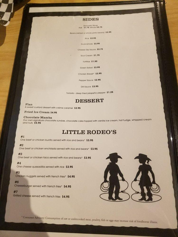 Menu at El Rodeo Steak House steakhouse, Klamath Falls