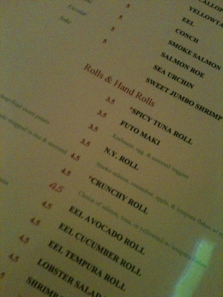 Menu at Robata Japanese Steak House restaurant, Clermont
