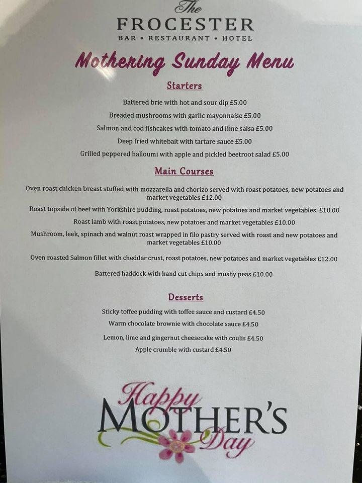 Menu at The Frocester pub & bar, Frocester