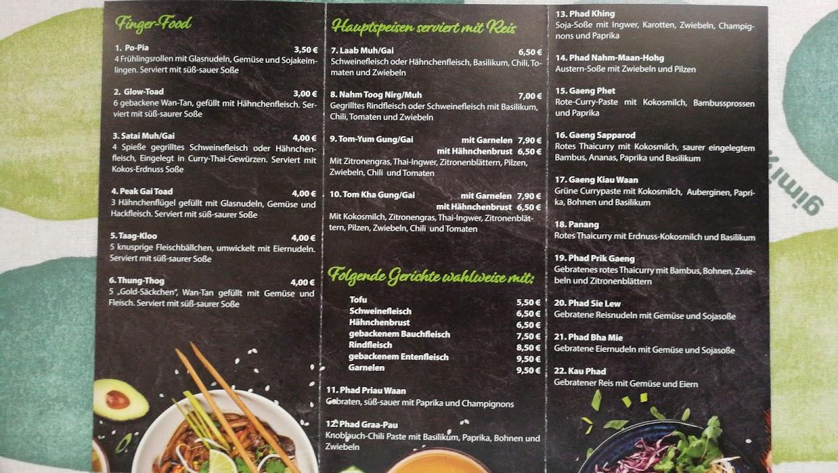 Speisekarte von Busaba Thai-Imbiss restaurant, Neukirchen