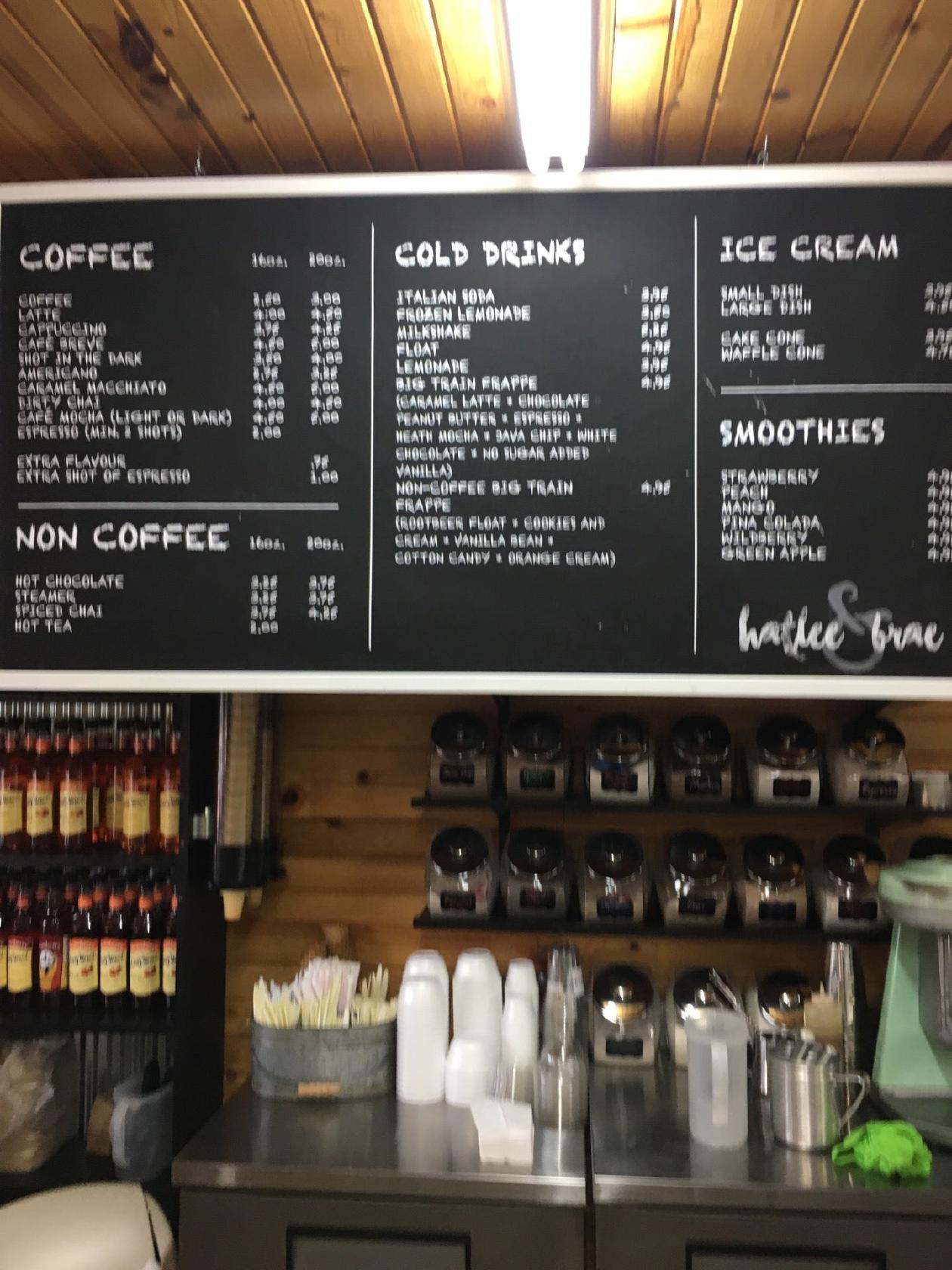 Menu at Hatlee & Brae (Ice Cream, Coffee & Gifts) restaurant, Medora