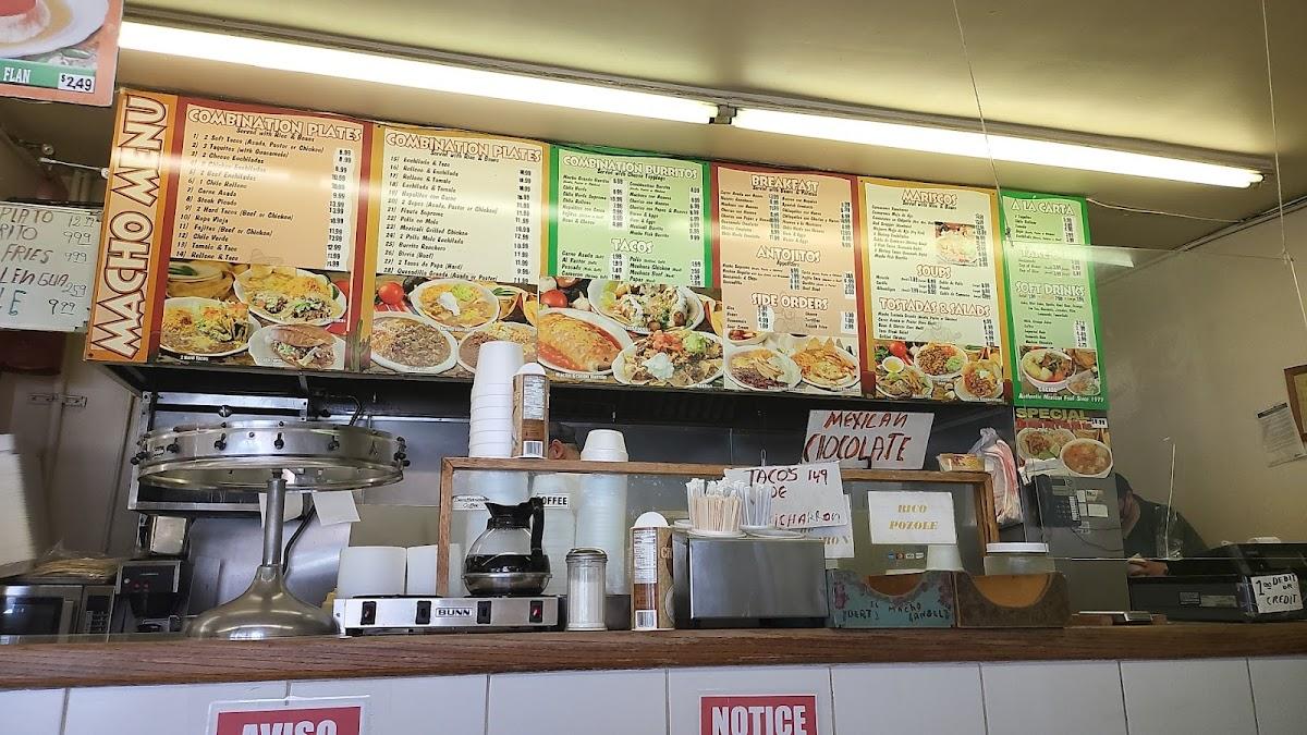Menu at Macho Cafe Mexican Food, San Gabriel