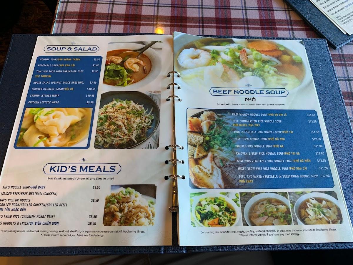 Menu at Pho Quyen restaurant, Tampa, E Fowler Ave