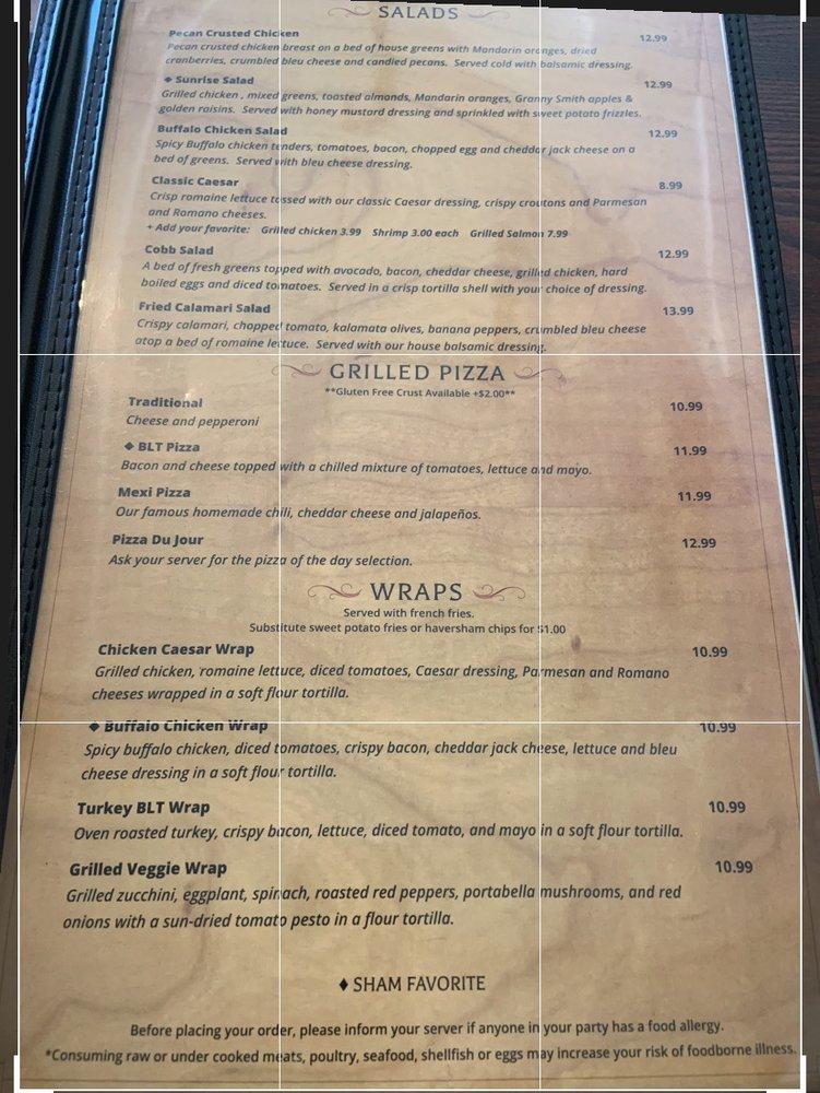 Menu at The Haversham restaurant, Westerly