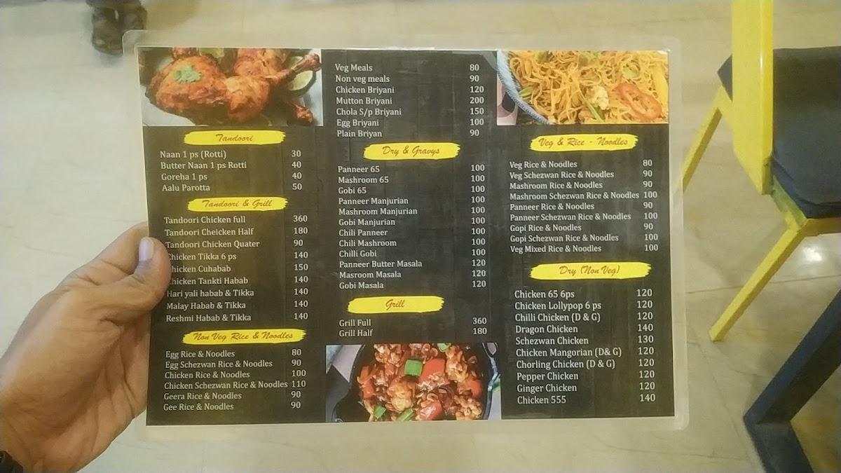 Menu at CHOLA RESTAURANT, India, 7/1