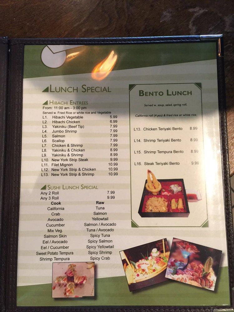 Menu at Tokyo 1 Japanese Steak House restaurant, Crossville