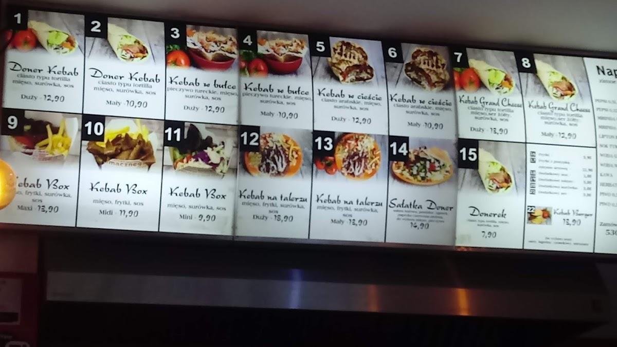 Menu at Doner Kebab Wołowina Baranina Kurczak Tortilla, Sędziszów ...