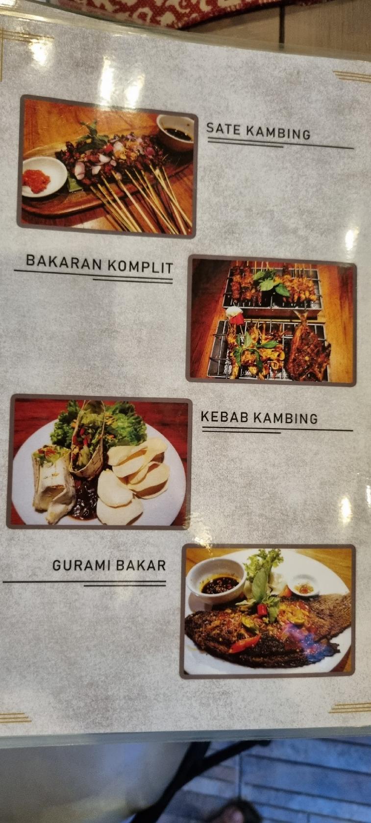 Menu at Javanine Resto restaurant, Malang