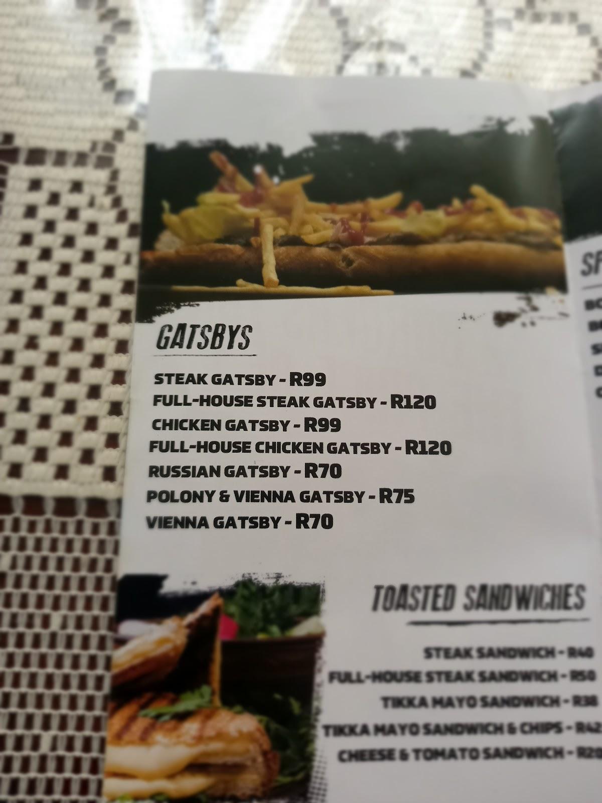 Menu at Karbros Take Aways restaurant, Cape Town