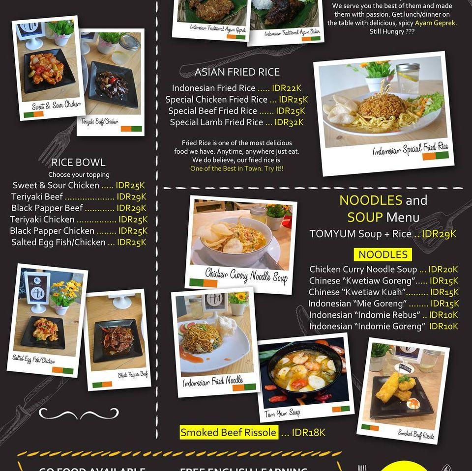 Carta de NEC English Cafe, Yakarta Oriental