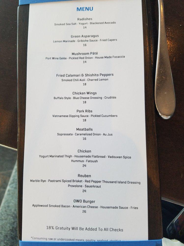 Menu at ONE Dine at One World Observatory restaurant, New York City