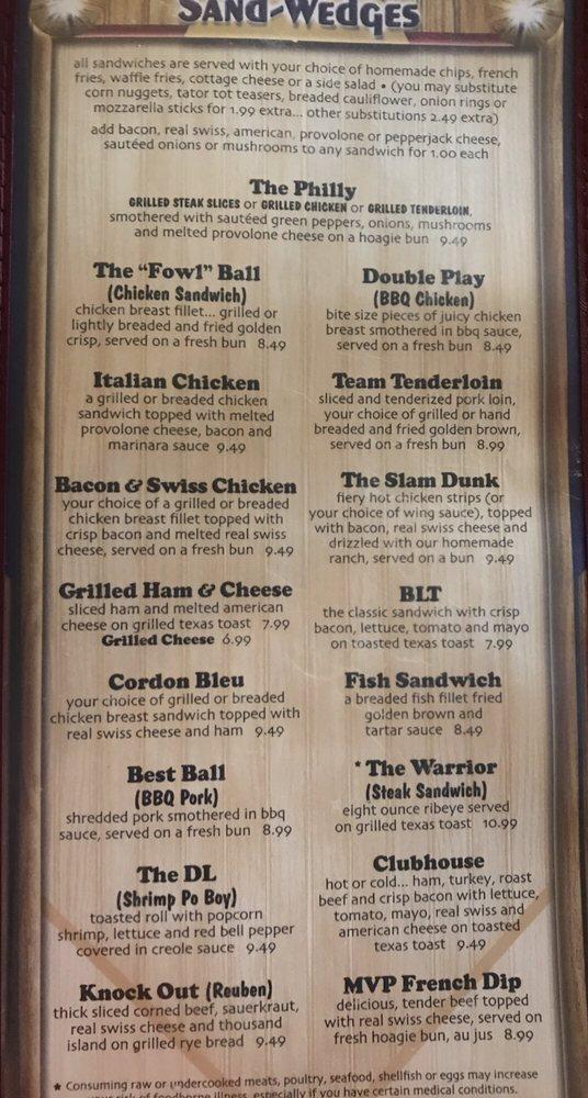Menu at Courtside Bar & Grill, Ottumwa, N Court St