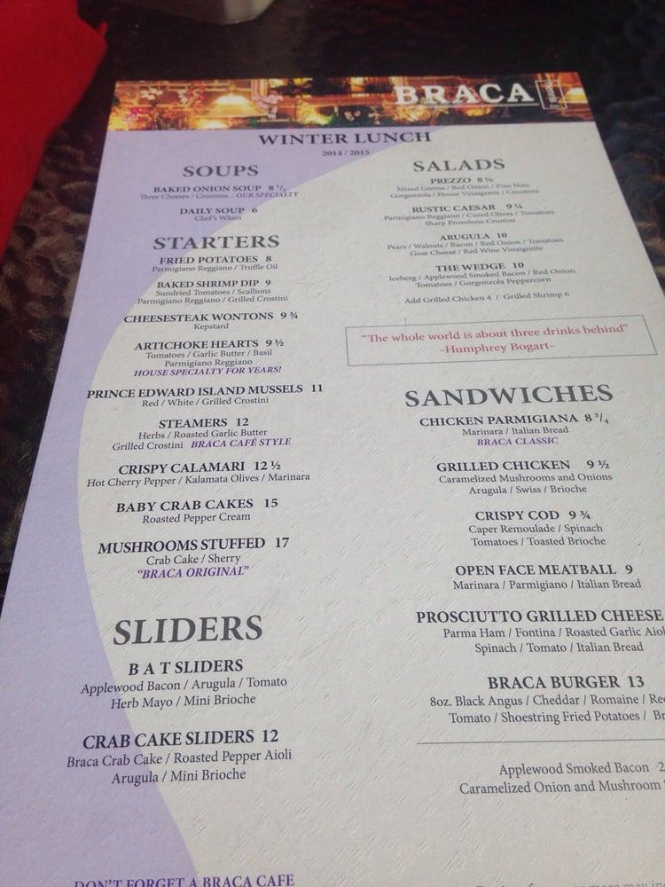 Menu at Henris @ Braca Cafe, Sea Isle City