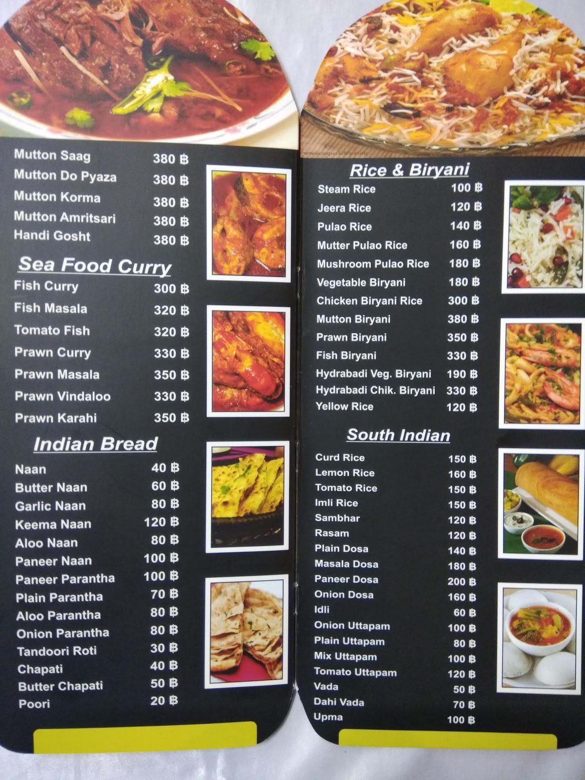 Menu at SAMOSA EXPRESS restaurant, Ao Nang