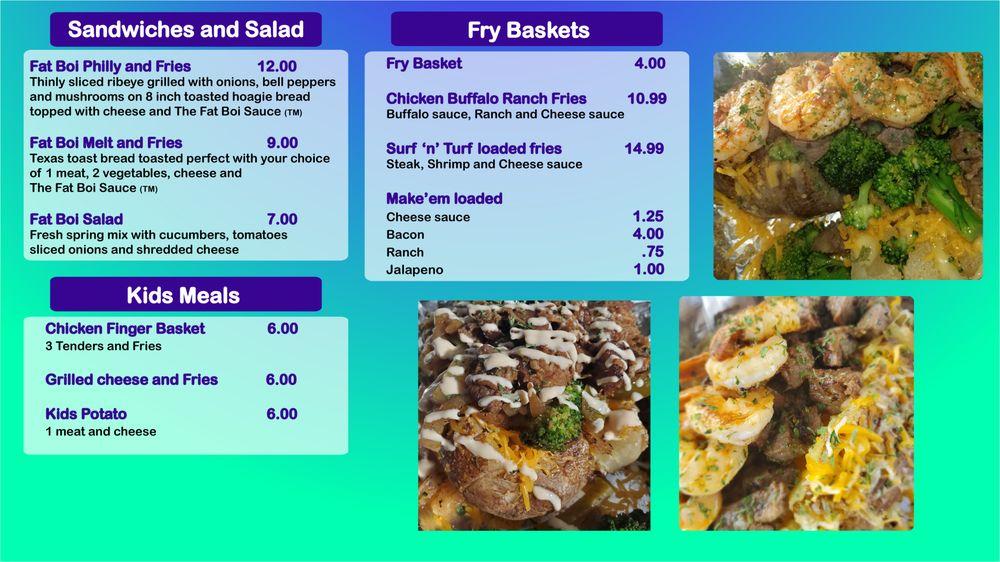 Menu at Fat Boi Gourmet Potato Restaurant, Daytona Beach