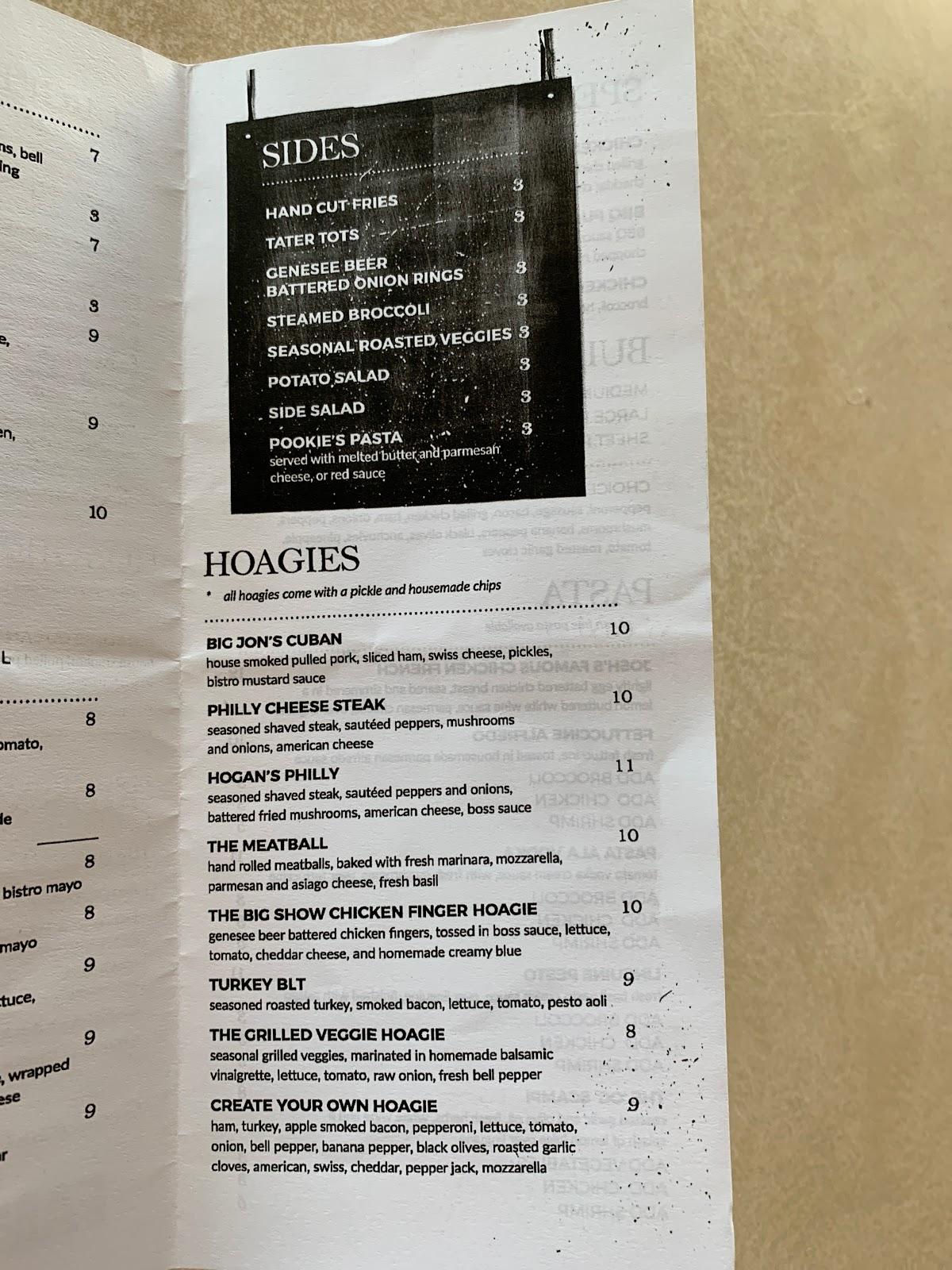 Menu at Hogan's Eatery pizzeria, Sodus