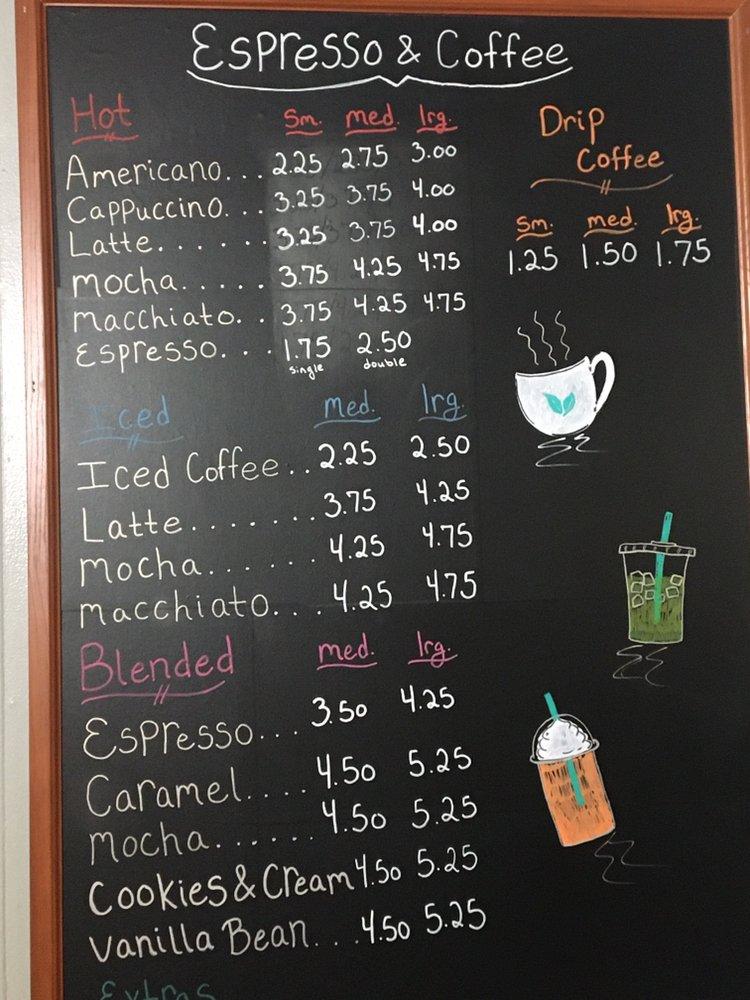 Menu at Hotshot Coffee Shack cafe, North Fork
