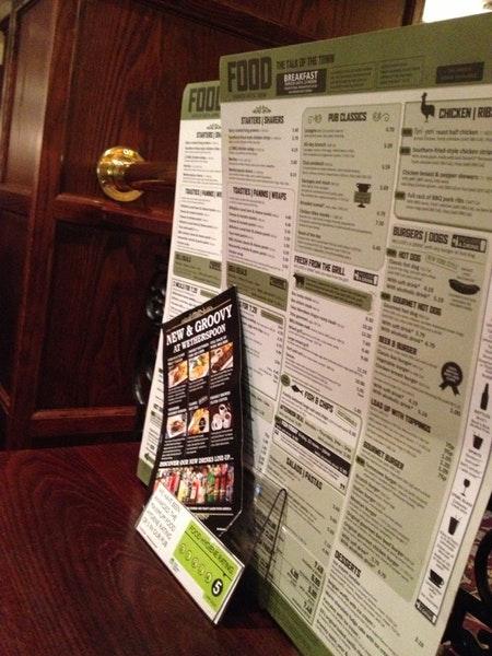 Menu at The Talk Of The Town - JD Wetherspoon pub & bar, Paignton