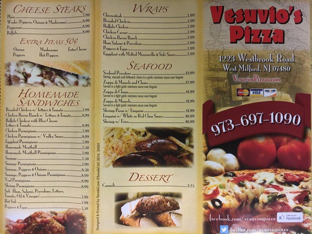 Menu at Vesuvio Pizza pizzeria, West Milford