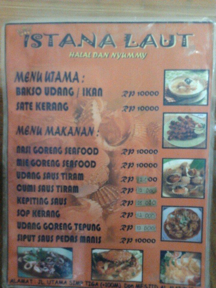 Carta del restaurante Istana Laut Seafood, Pekanbaru