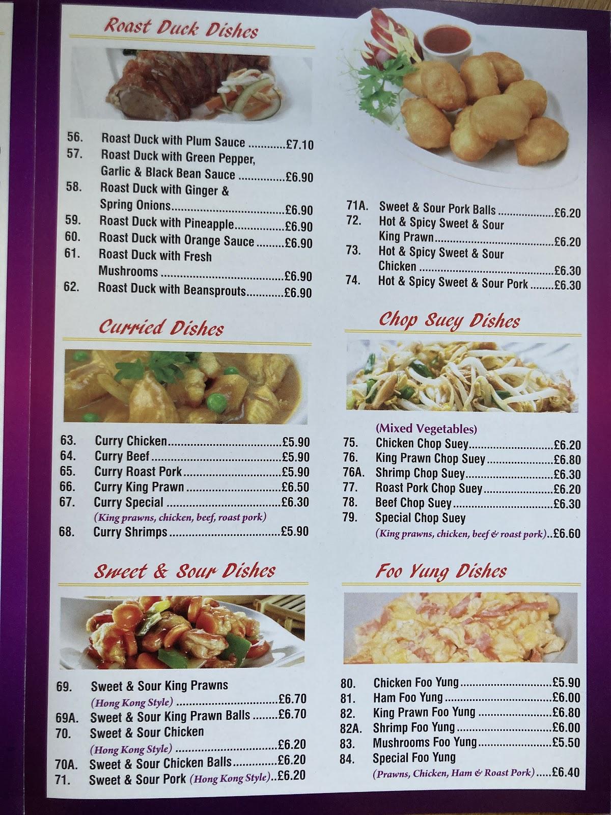 Menu at New Ying Wah Chinese takeaway fast food, Plymouth