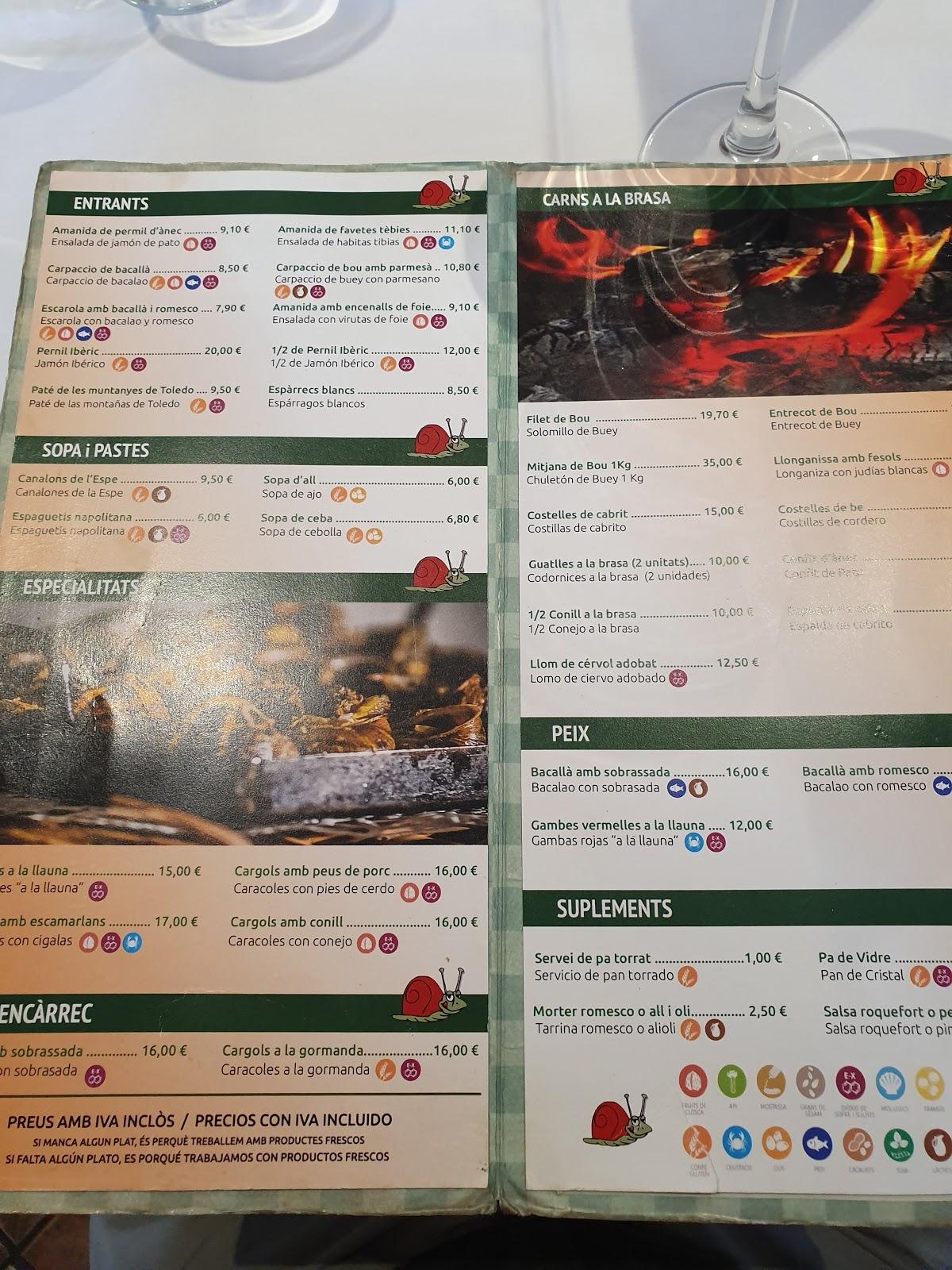 Menu at Restaurant Lo Bon Profit, Reus
