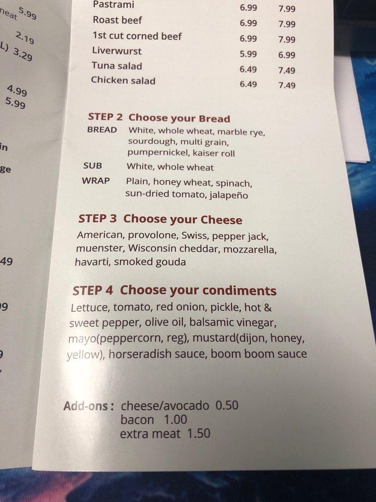 Menu at West Wing Cafe, Washington, 901 D St SW