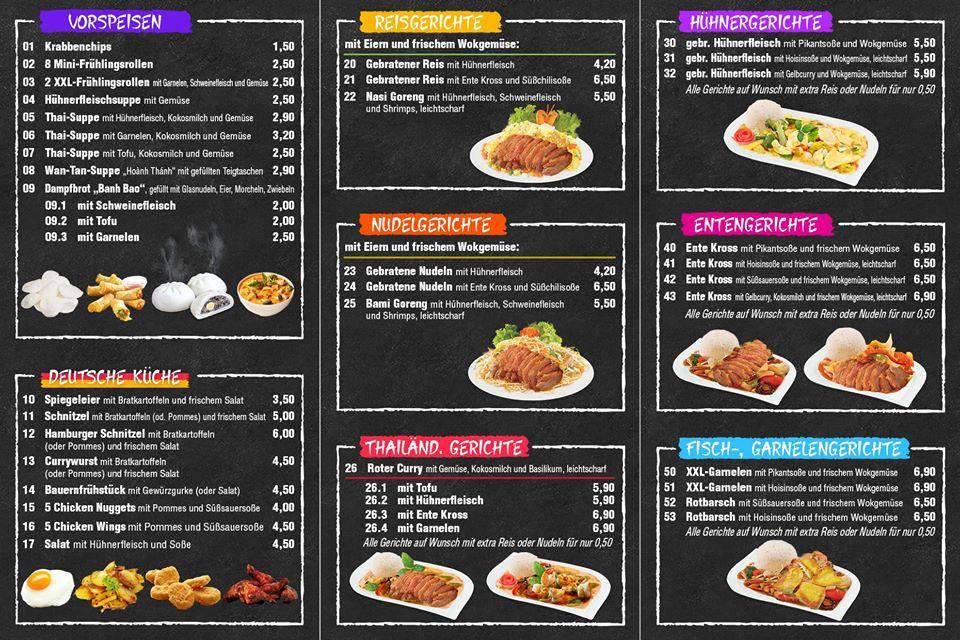 Menu at Xin Chao Bistro restaurant, Rostock