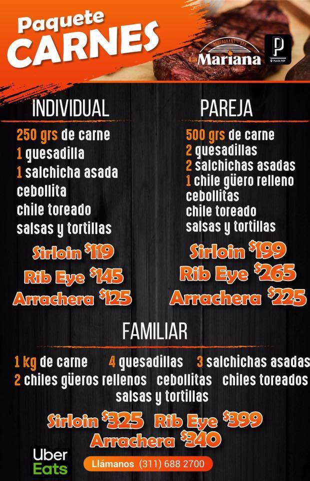 Menu at La Mariana Parrilla Premium, Tepic