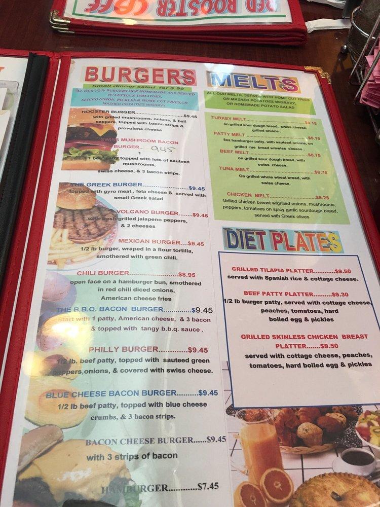 Menu at Red Rooster Cafe, Denver, Washington St