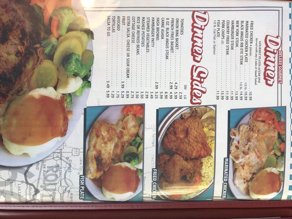 Menu at Roy's Cafe, Barstow