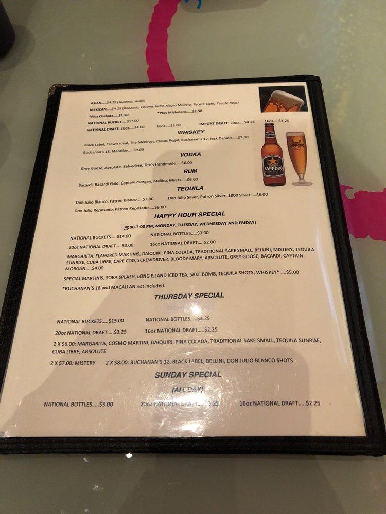 Menu at Sora Sushi Fusion Bar, Brownsville, Pablo Kisel Blvd