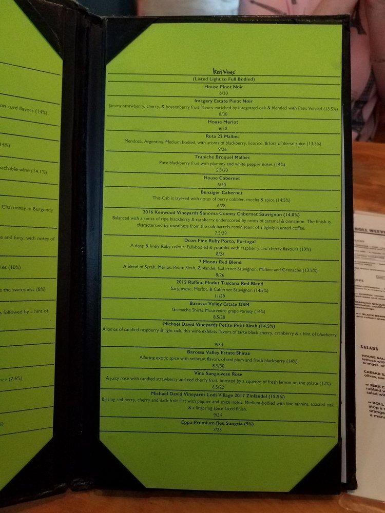 Menu at The Boll Weevil Cafe and Sweetery, Augusta