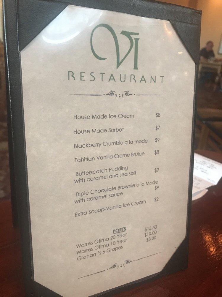 Menu at VI Restaurant, Ferndale