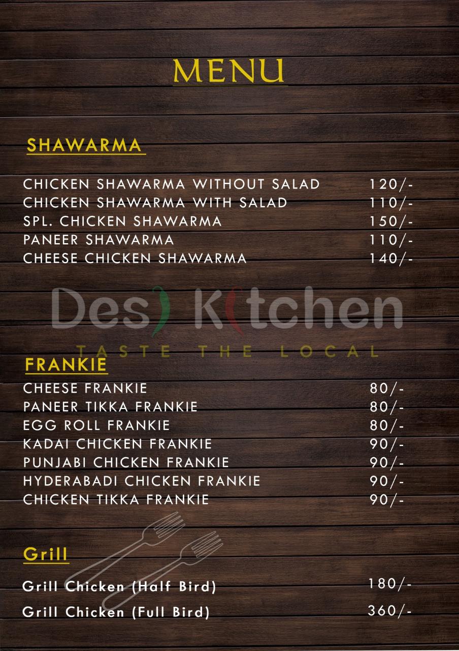 Menu at Desi Kitchen, Karimnagar